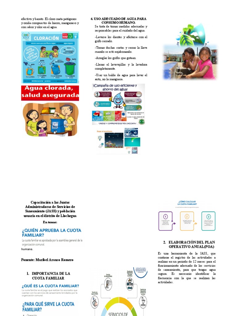 Tríptico-Capacitación-JASS y Población | PDF | Agua | Administracion del Agua