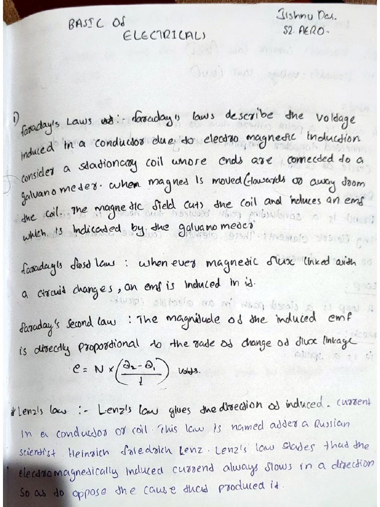s2 Basic of Electrical and Electronics Internal. Jishnu Aero | PDF