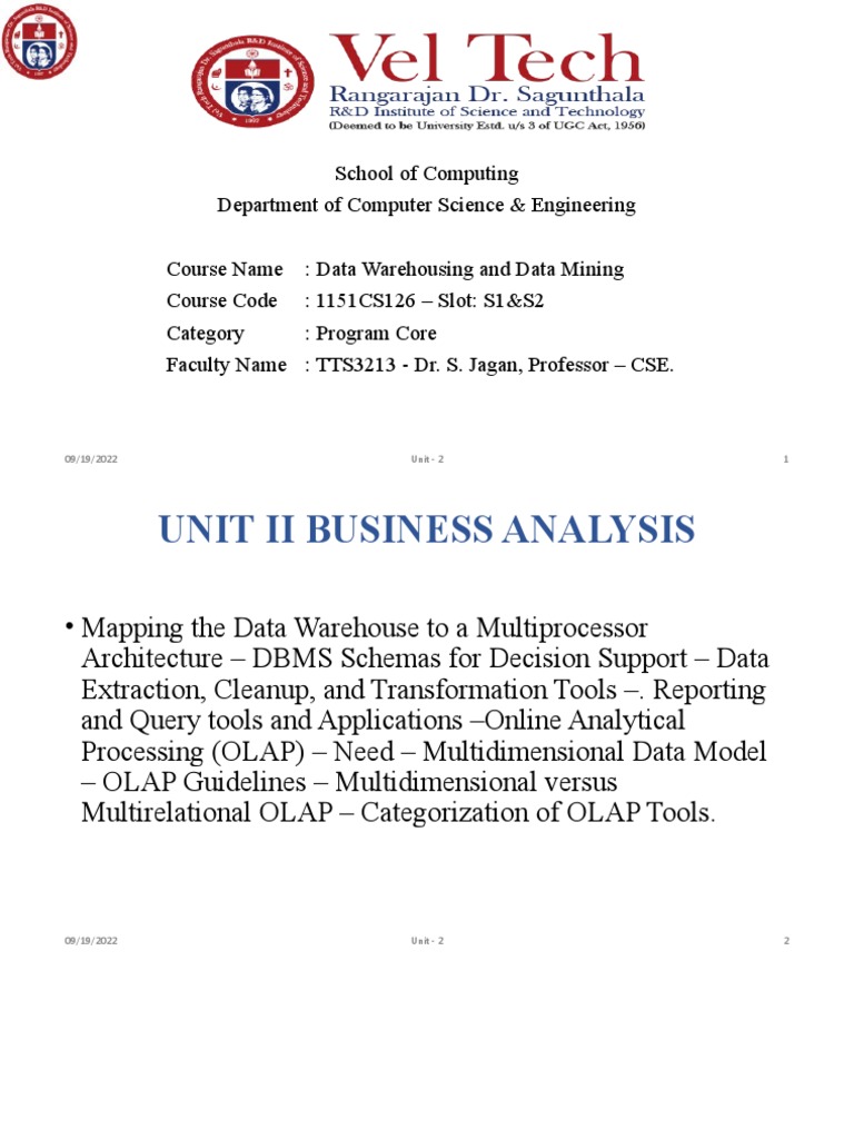 DWDM Unit-2 | PDF | Data Warehouse | Databases