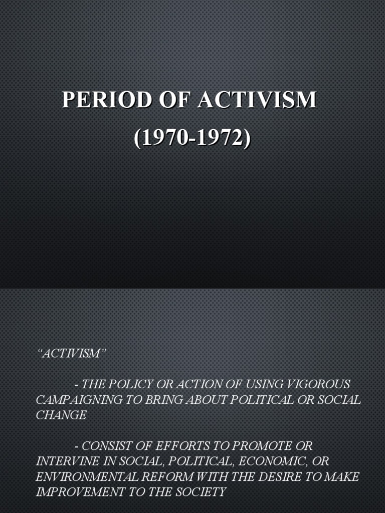 Period of Activism | PDF | Activism | Philippines