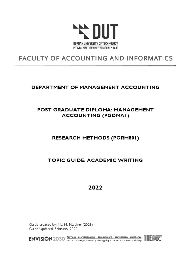 2022 Academic Writing Guide | PDF | Bracket | Comma