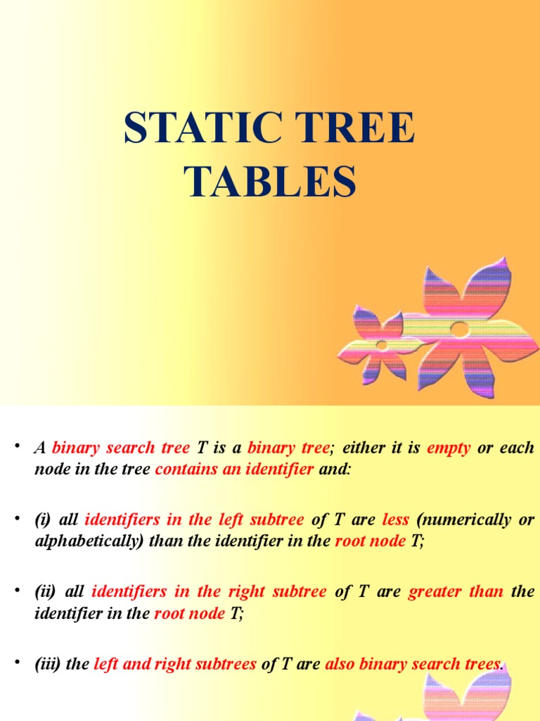 Static Tree Tables | PDF | Algorithms And Data Structures | Theoretical ... Static Tree Tables | PDF | Algorithms And Data Structures | Theoretical ...
