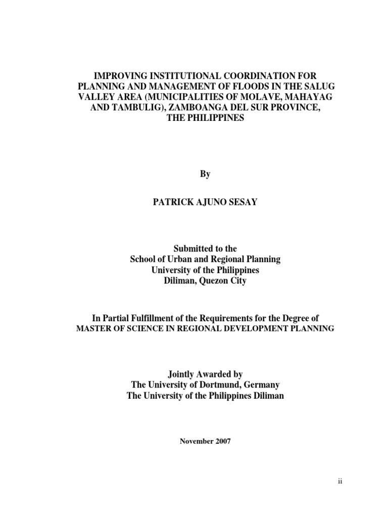 Masters Thesis_flood Coordination and Management | PDF | Flood ...