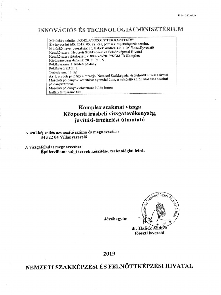 2019 Villanyszerelo Szakmai Vizsga Megoldas | PDF