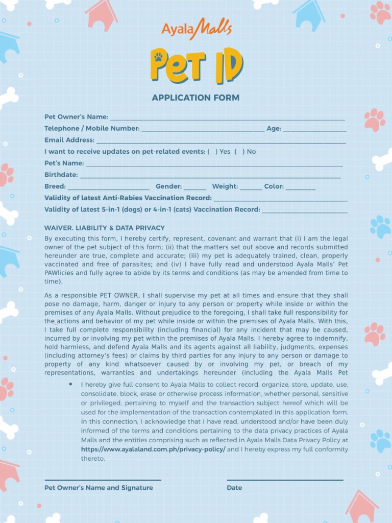 Pet ID (Application Form) | PDF