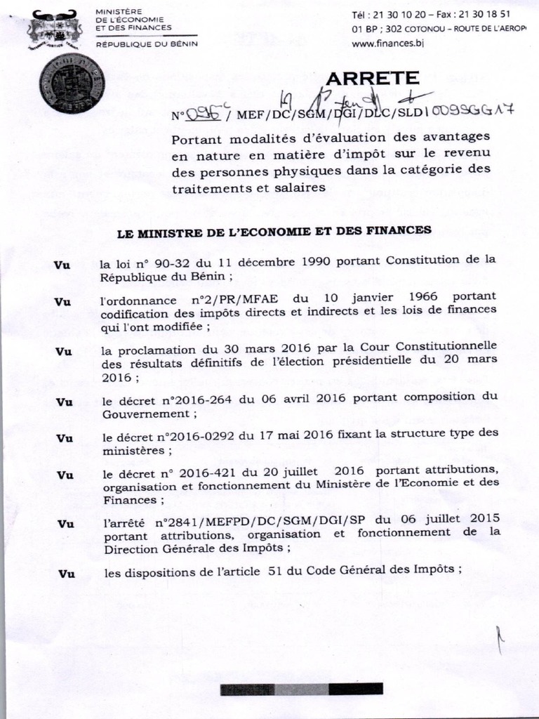 21-05-12 - Arrêté N°096-MEF | PDF