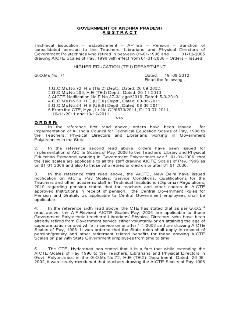 Go Ms No 71 | PDF | Government