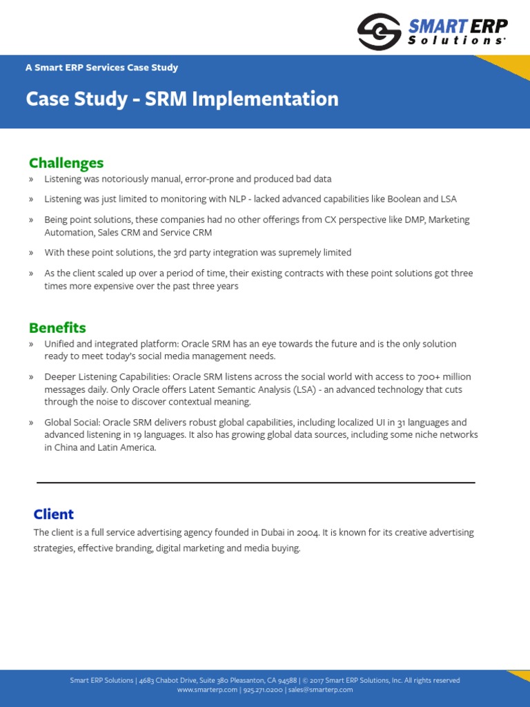 SRM-Implementation | PDF | Enterprise Resource Planning | Customer ...