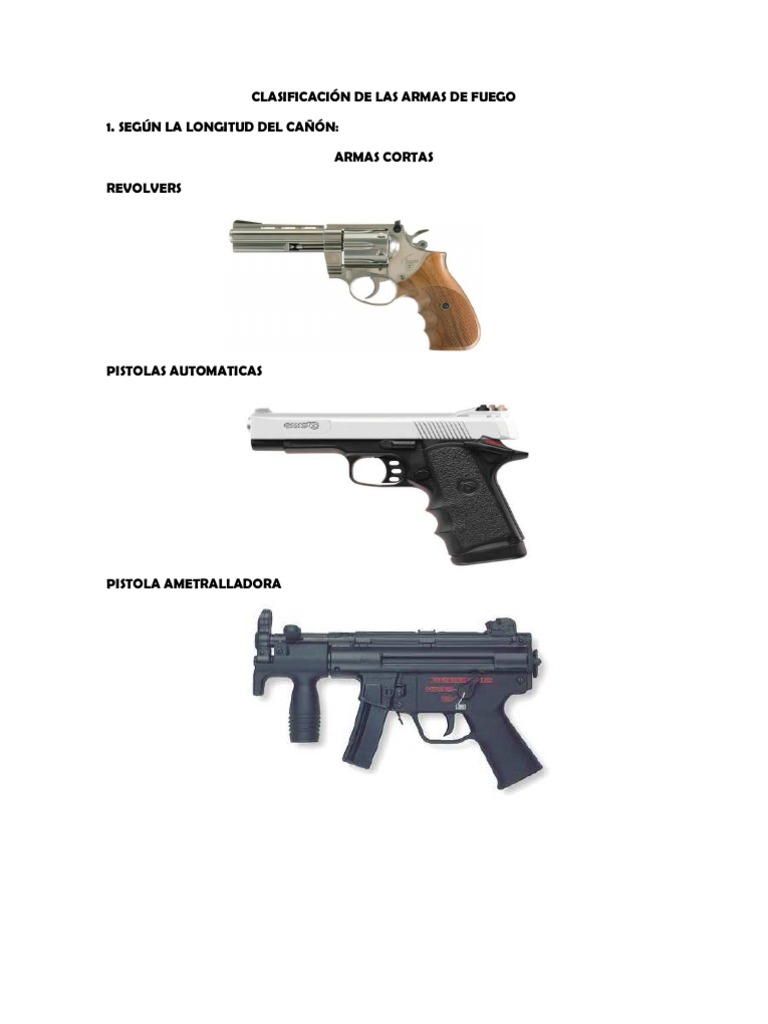 Clasificacion de Las Armas de Fuego