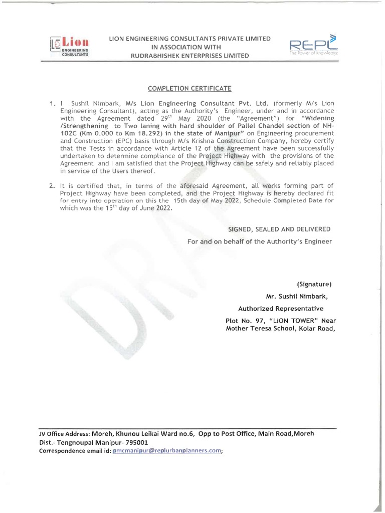 Letter COD AE To Contractor | PDF