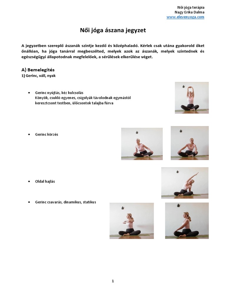 Női Jóga I - ÁSZANA MELLÉKLET | PDF