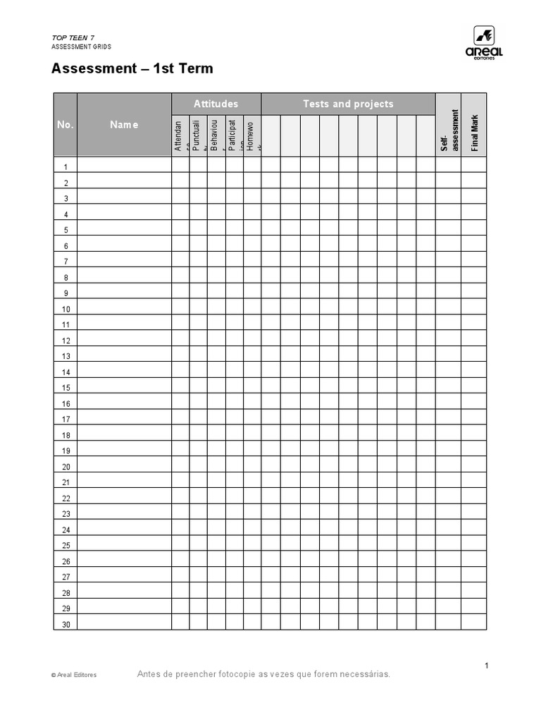 Ae tt7 Assessment Grids | PDF | Behavior Modification | Linguistics