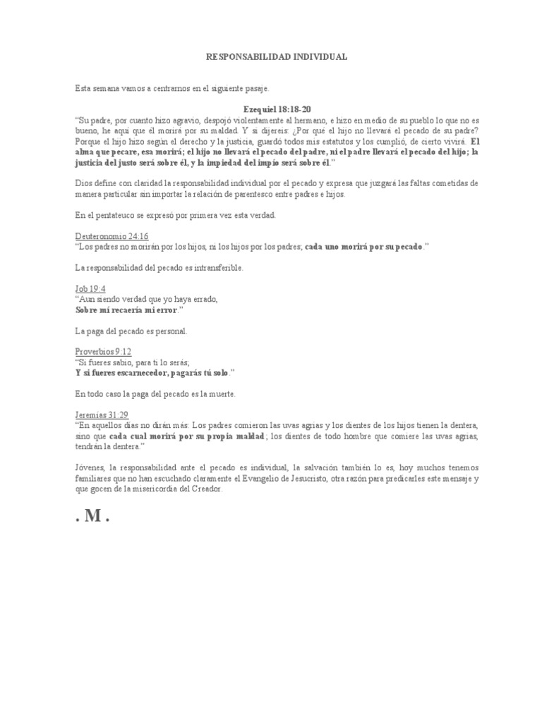 Responsabilidad Individual | PDF