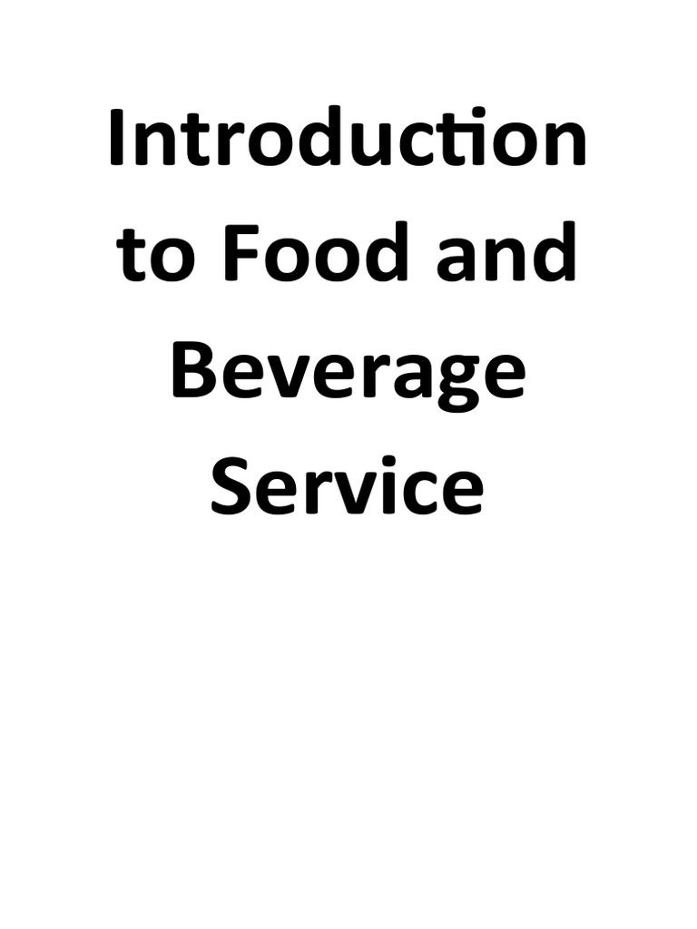 Intro To FBS | PDF | Tableware | Restaurants