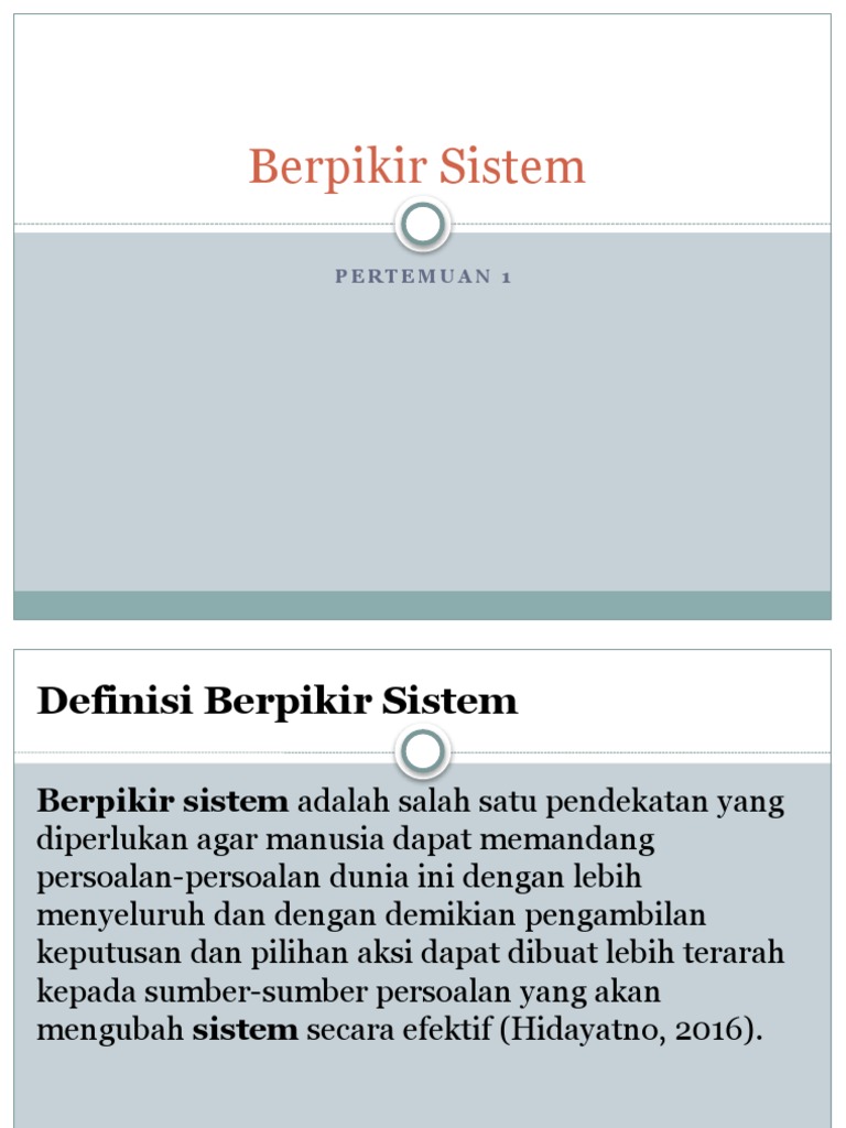 Berpikir Sistem 1 | PDF