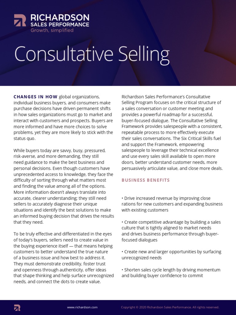 Consultative Selling Training Program | PDF | Sales | Cognitive Science