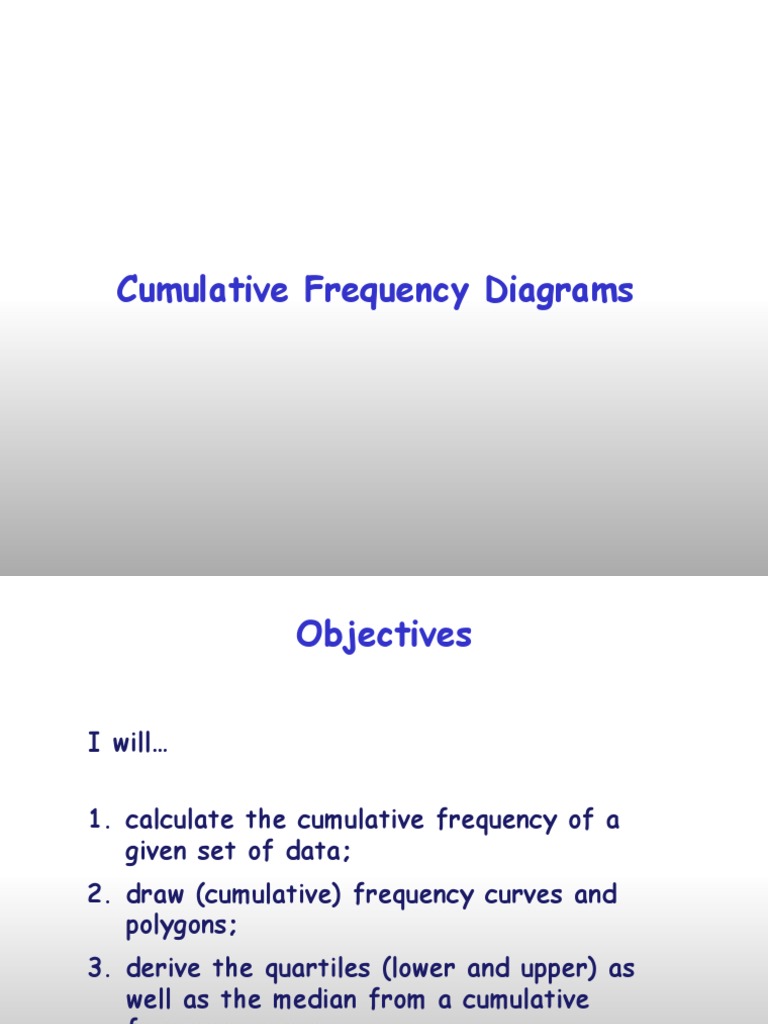 Drawing and Interpreting Cummulative Frequency Diagrams | PDF ...