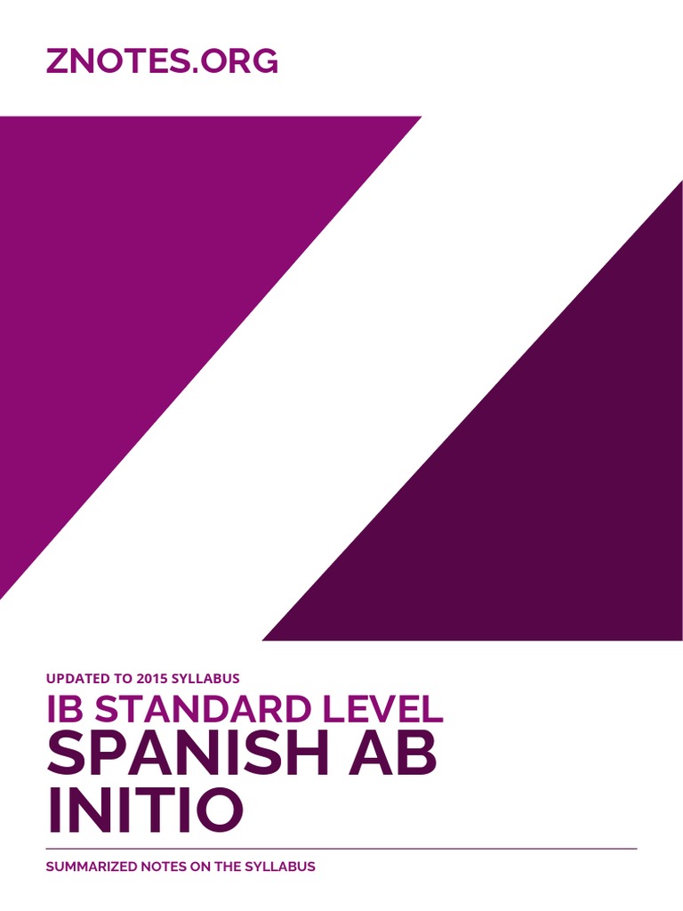 Ib SL Spanish Ab Initio Spanish v1 | PDF | Lingüística | Gramática