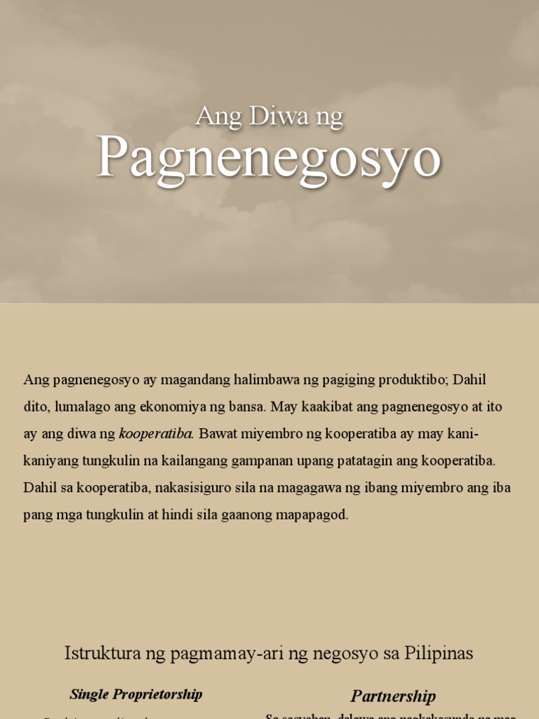 Diwa NG Pagnenegosyo | PDF
