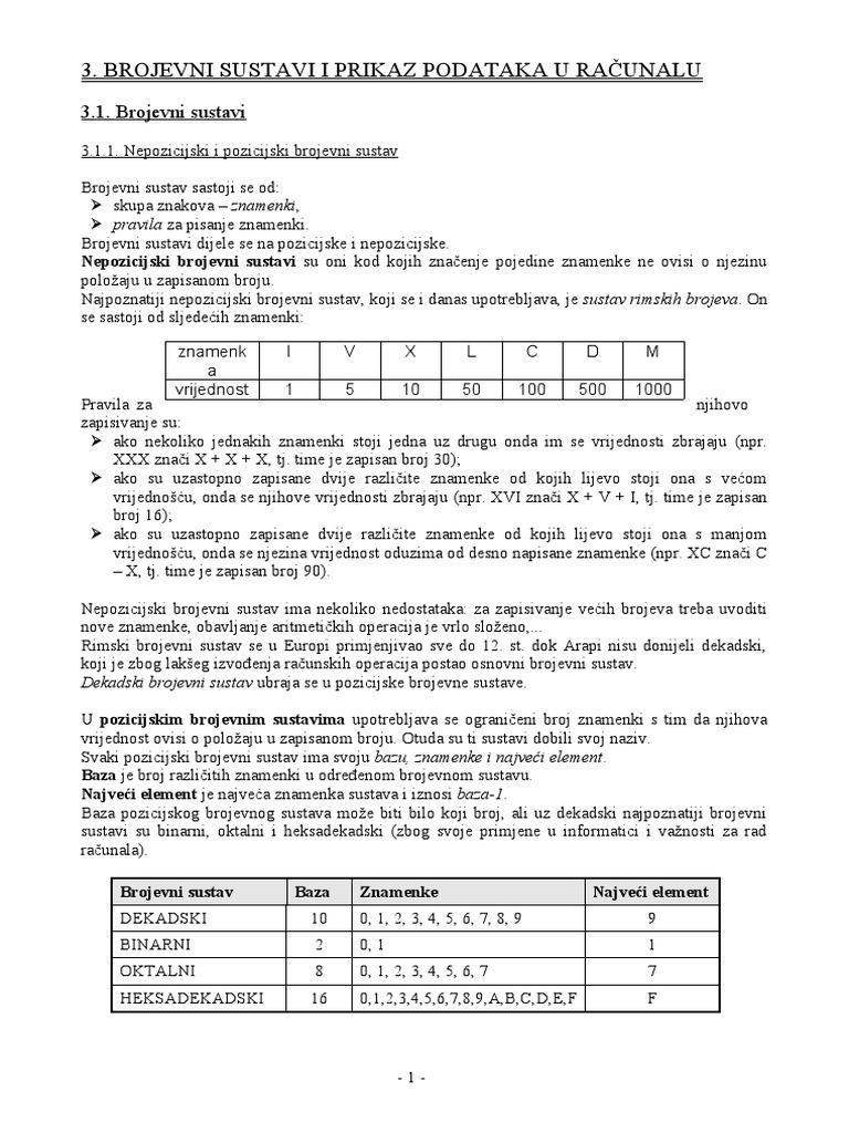 Brojevni Sustavi | PDF