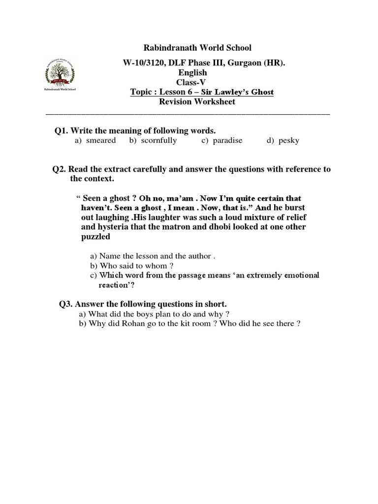 Revision Worksheet - English | PDF | Foreign Language Studies