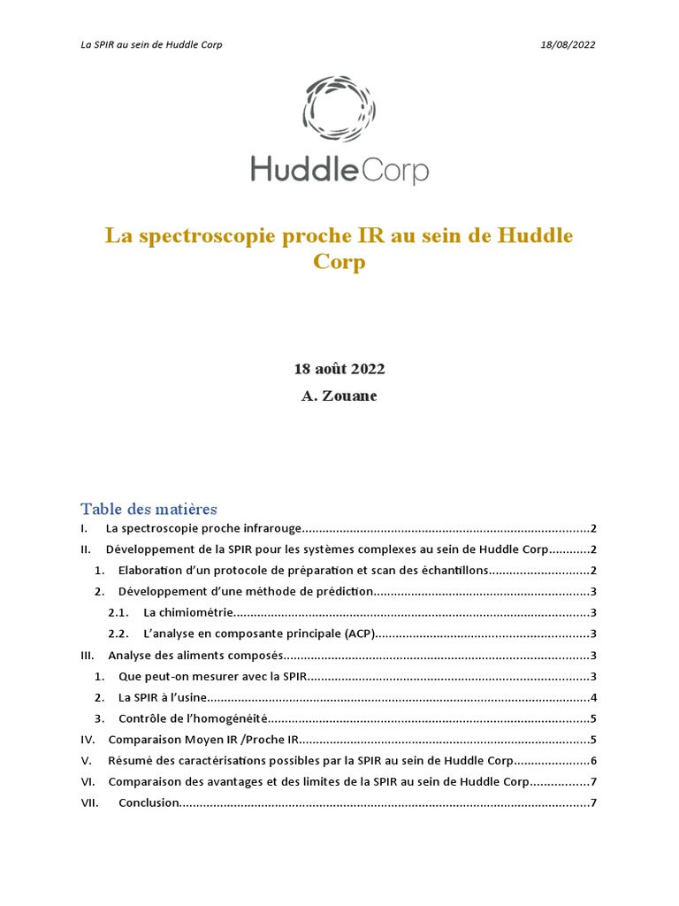 Spectroscopie Proche Infrarouge chez Huddle | PDF | Infrarouge ...