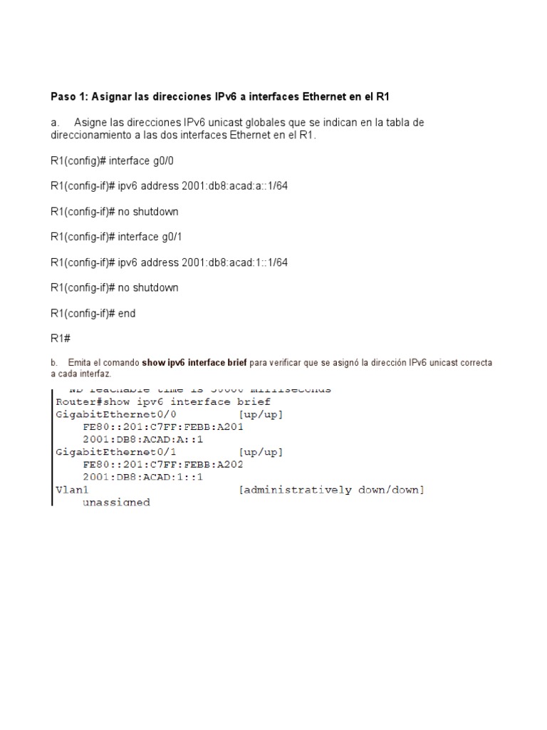 Practica Enrutamiento Ipv6 Estatico en Packet Tracer | PDF
