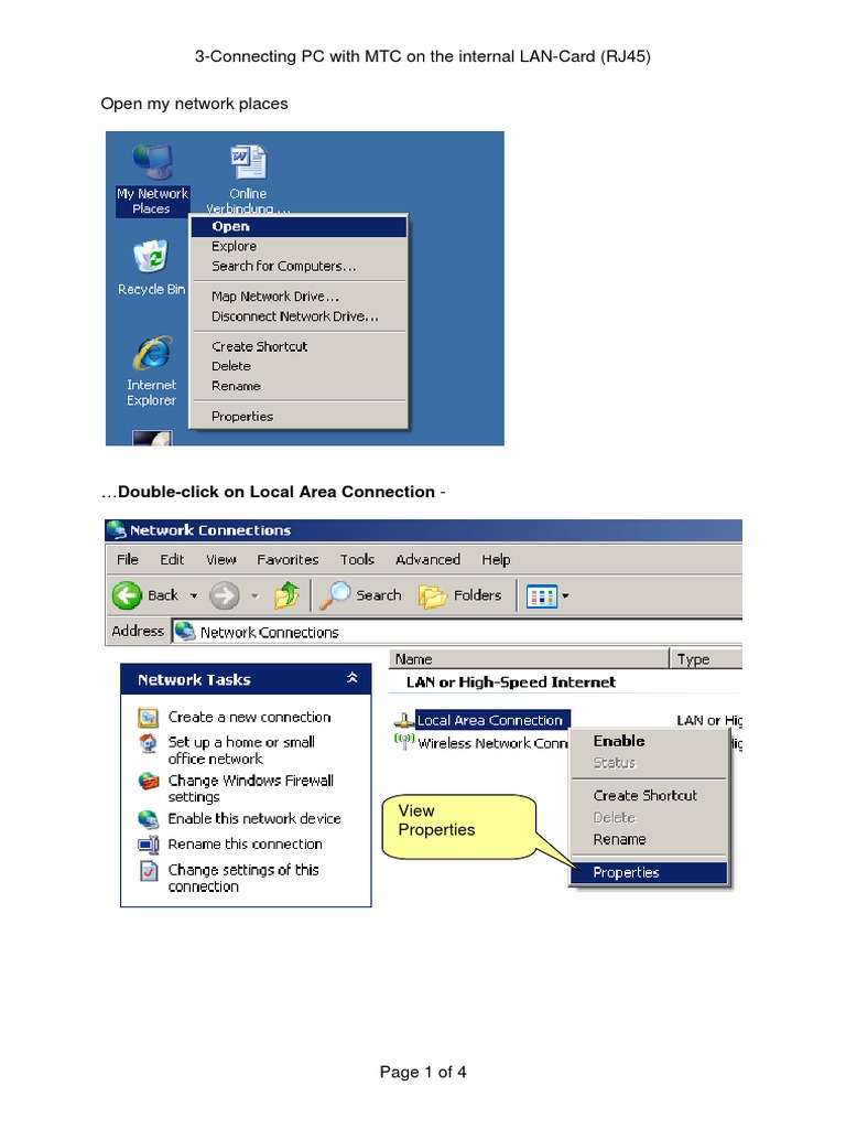 3-Connection PC With MTC On The Internal LAN-Card - RJ45 | PDF ...