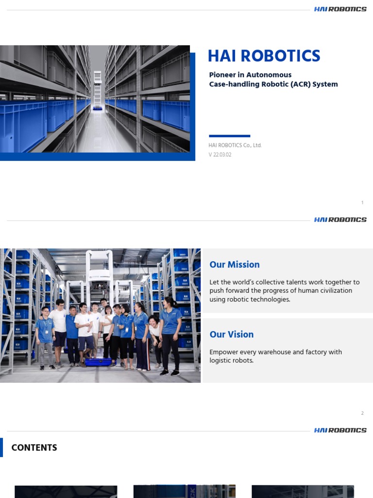HAI ROBOTICS Introduction ENV2022.0829 Marketing | PDF | Warehouse | Cloud Computing