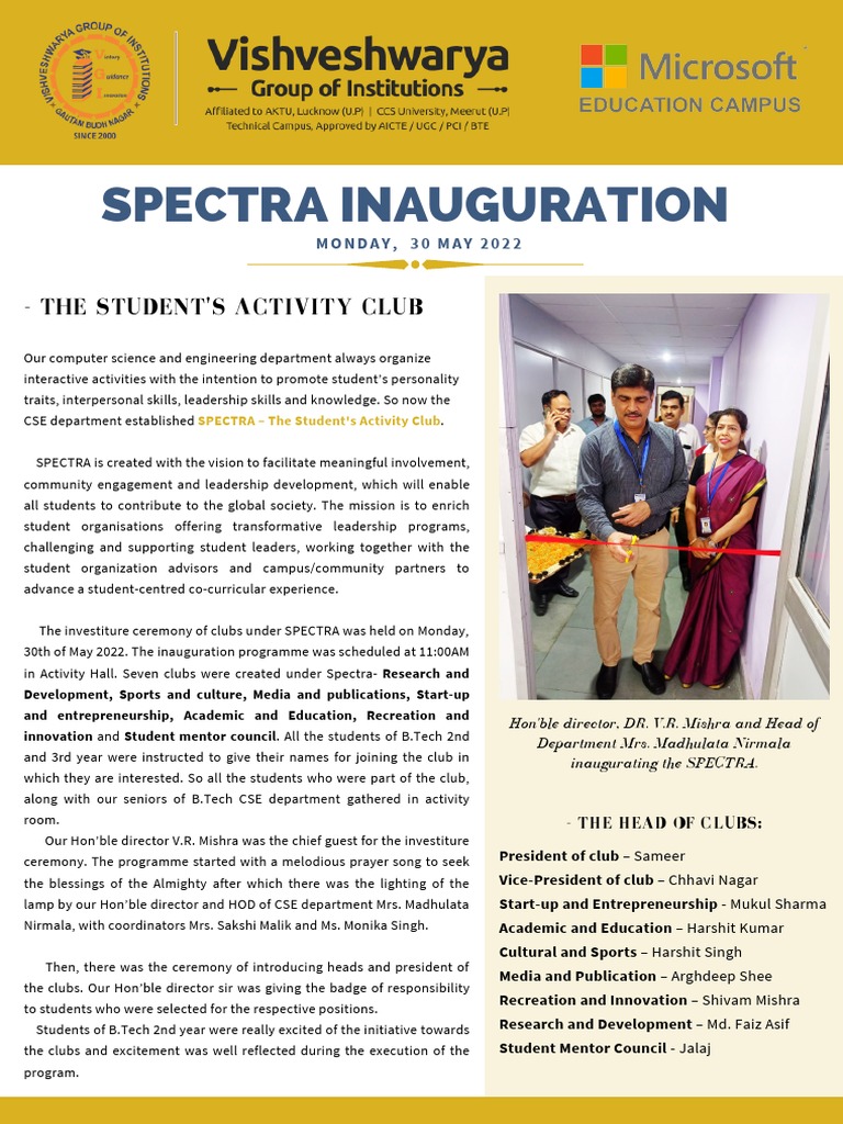 Spectra Inauguration | PDF | Cognition
