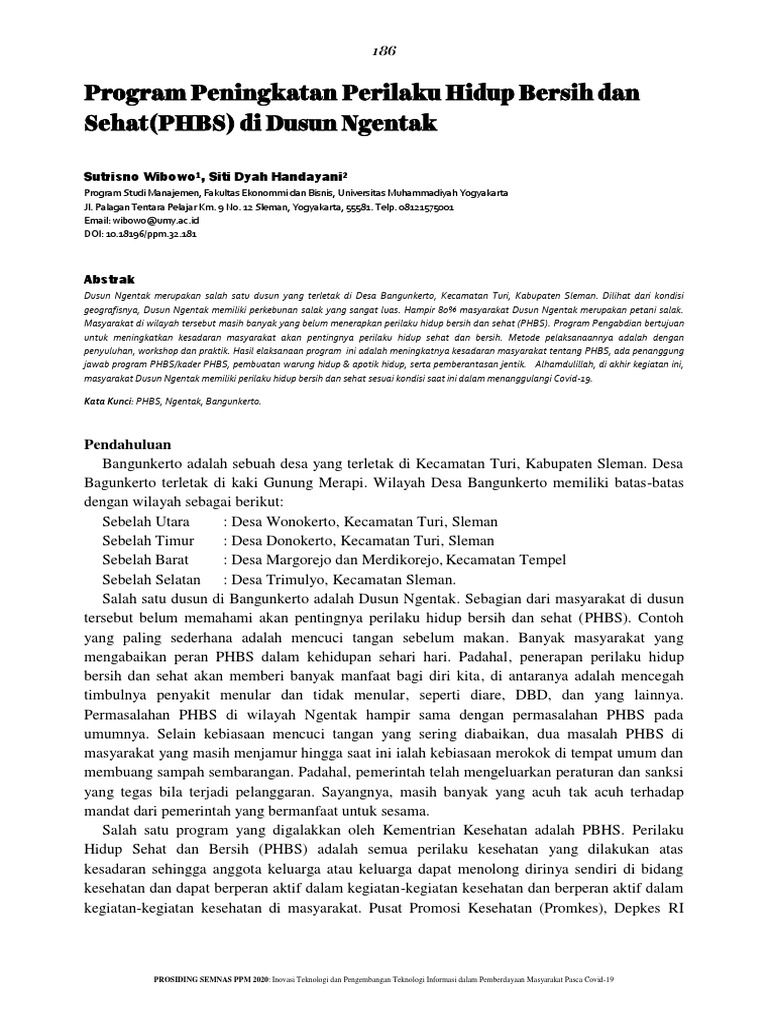 Program Kerja PHBS | PDF | Ilmu Sosial