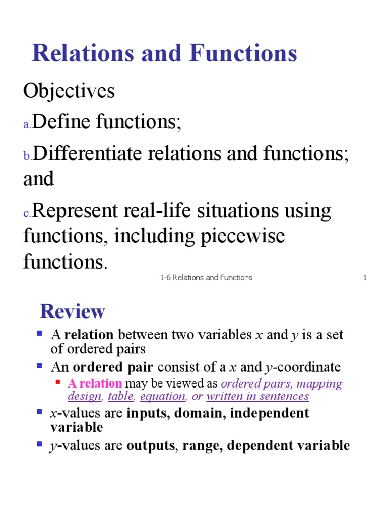 Function and Relations | PDF | Function (Mathematics) | Mathematical Logic