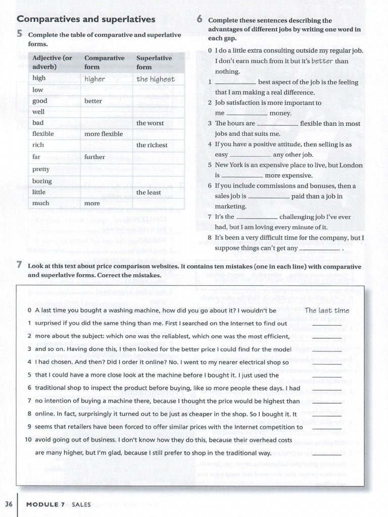 Job Comparatives and Superlatives Guide | PDF | Business