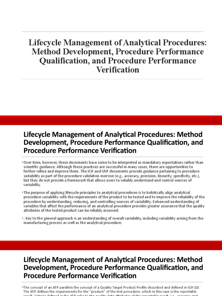 USP-Lifecycle Management of Analytical Procedures | PDF | Life Cycle ...