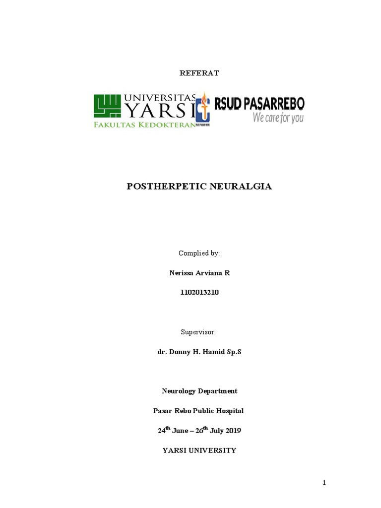 Postherpetic Neuralgia Nerissa | PDF | Pain | Nervous System
