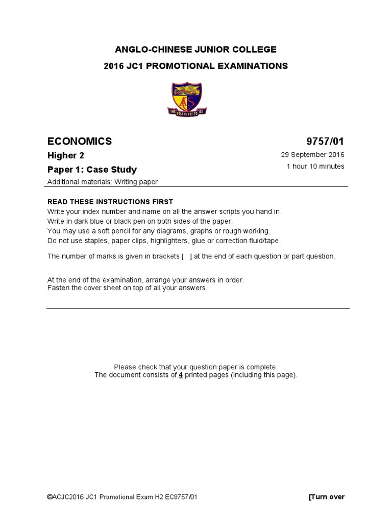 2016 Promo h2 Case Study Question Paper | PDF | Grocery Store | Foods