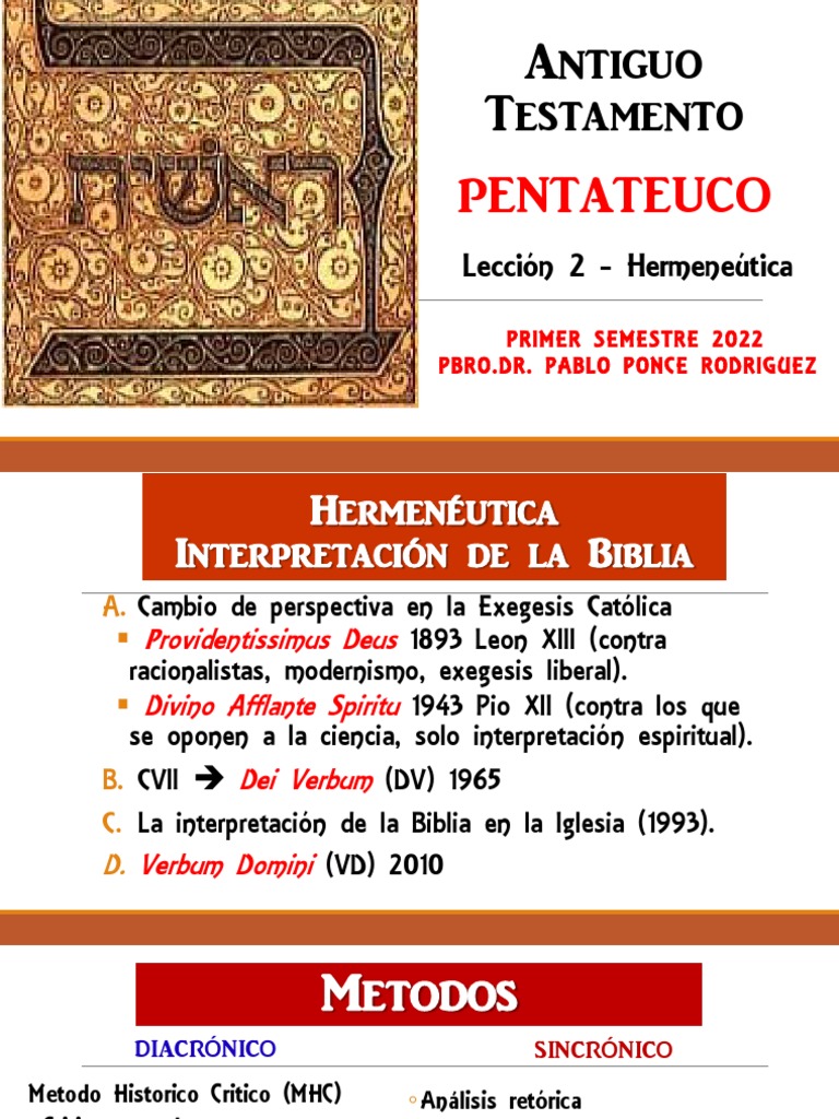 2 Pentateuco - Hermeneútica | PDF | Hermenéutica Bíblica | Biblia
