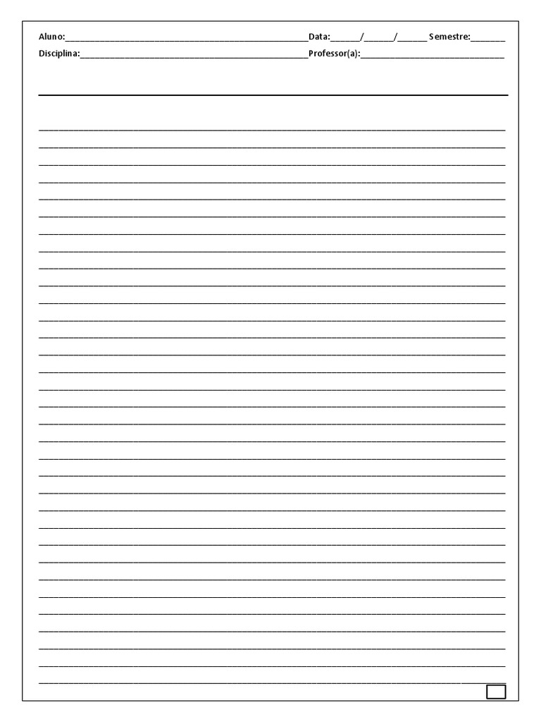 FOLHA PAUTADA PARA TRABALHO | PDF