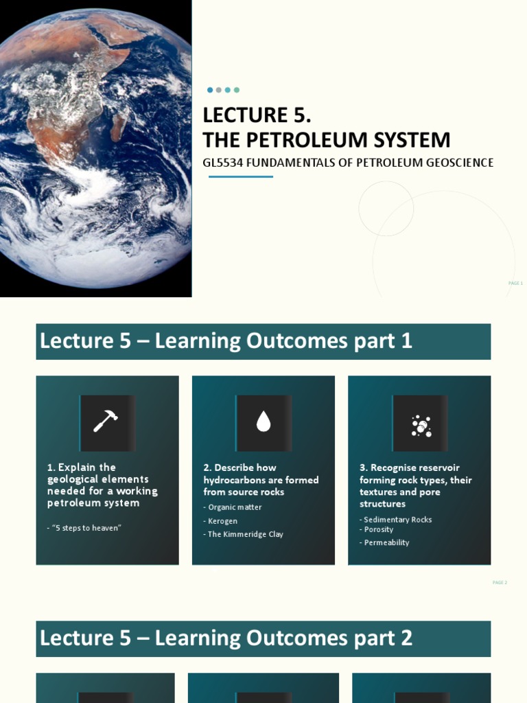 Lecture 5 - Petroleum Systems | PDF | Petroleum Reservoir | Porosity