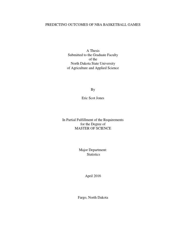Predicting Outcomes of NBA Basketball Games | PDF | Errors And ...