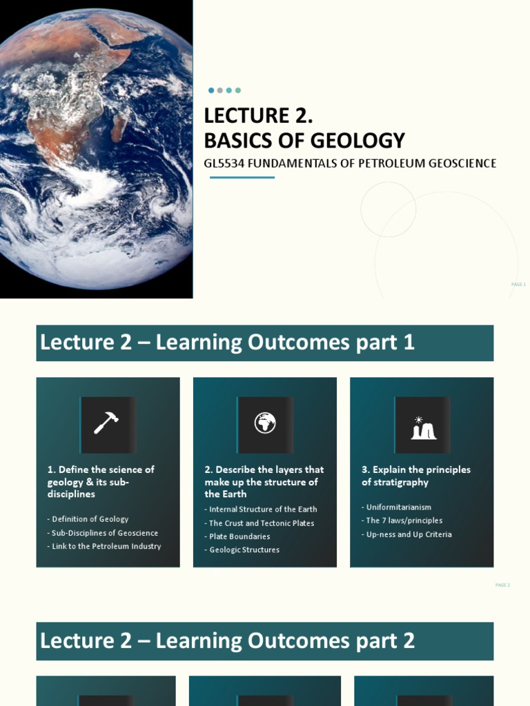 Lecture 2 - Basics of Geology | PDF | Rock (Geology) | Geology