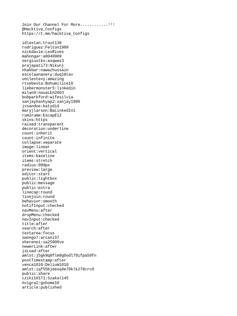 3k Private Combos by @hacktiva - Configs | PDF