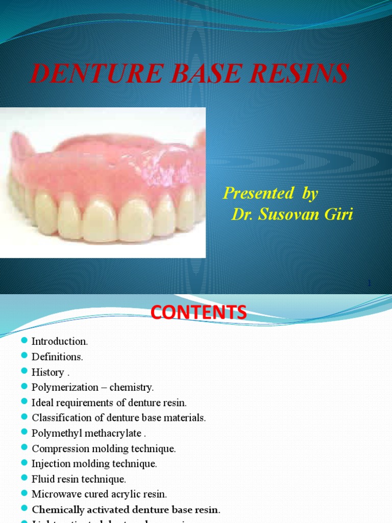 Denture Base Resins | PDF | Poly(Methyl Methacrylate) | Dentures