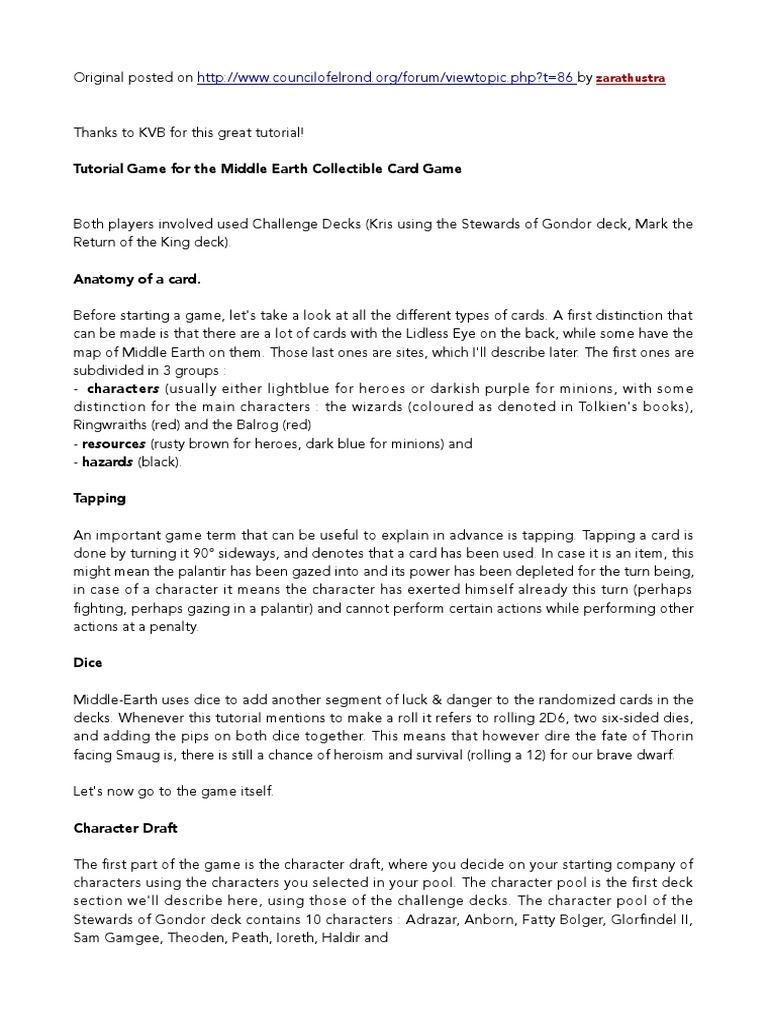 Meccg Tuto | PDF | J. R. R. Tolkien | Middle Earth Books