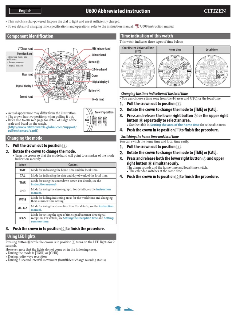 Citizen U600 | PDF | Electronics | Spacetime