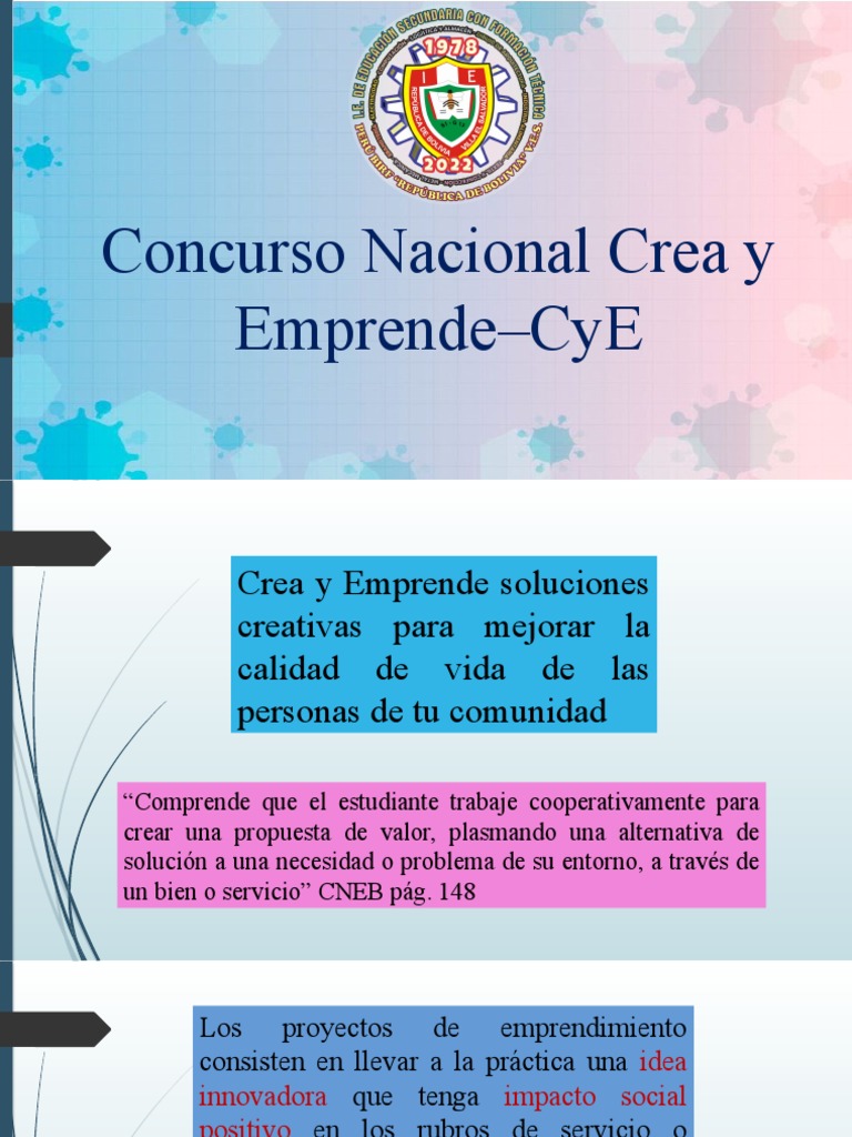 Concurso Nacional Crea y Emprende-CyE - pptx06 SETIEMBRE | PDF | Business