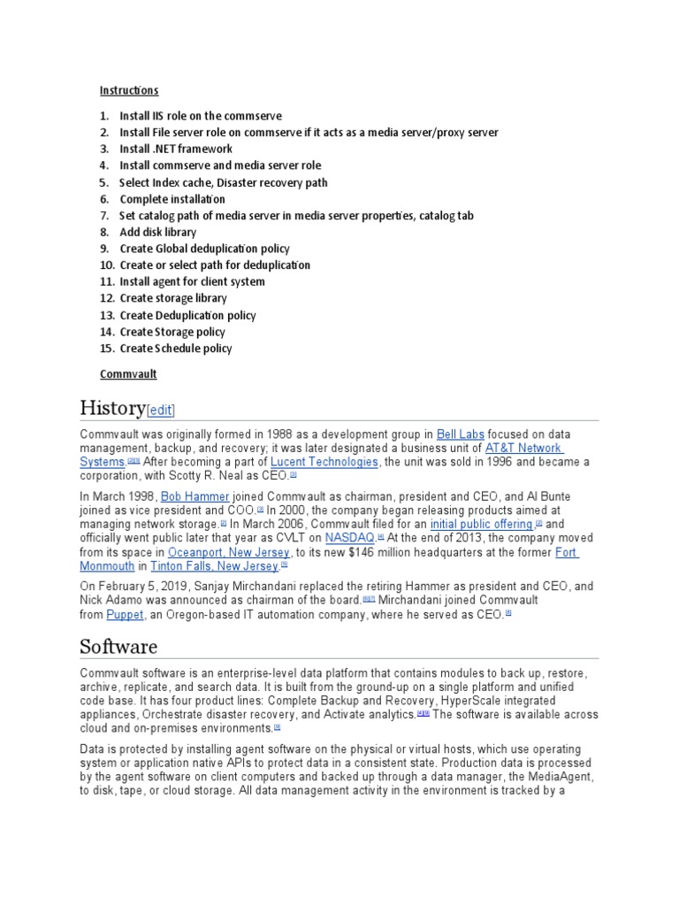 CommServe Installation Guide | PDF | Information Age | Information ...