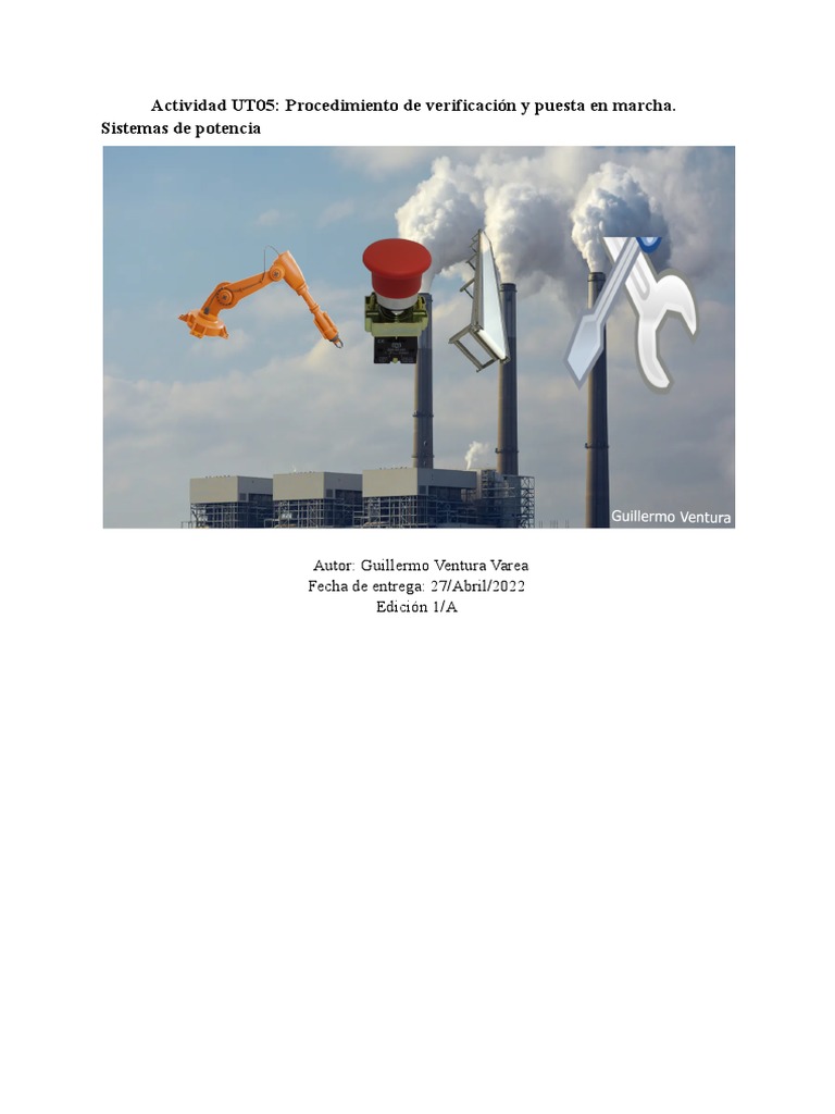Actividad UT05 Sistemas de Potencia | PDF | Bienes manufacturados | Electricidad