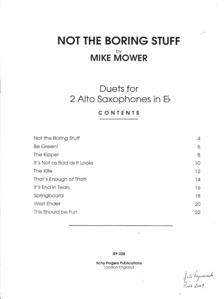 Not The Boring Stuff - Duets | PDF | Classical Music Groups | Saxophone