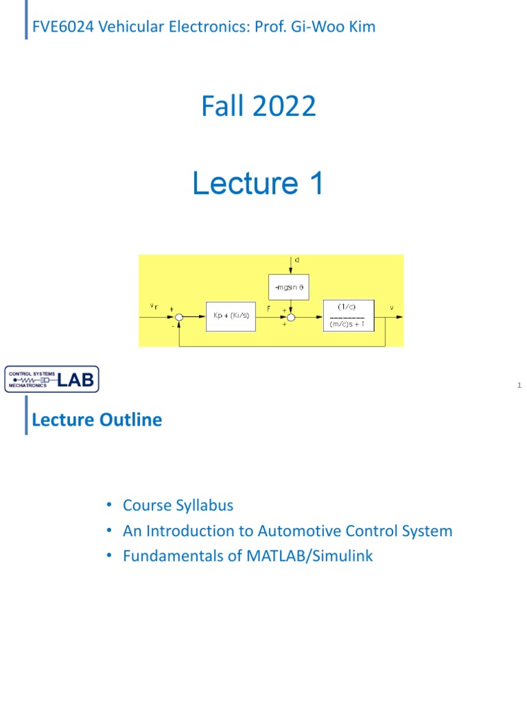 Lecture 1 | PDF | Control Theory | Feedback